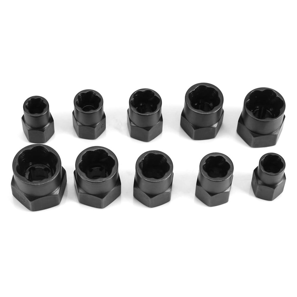 BTOER 10pcs Broken Nut Bolt Extractor Screws Remover Threading Tool Kit ...