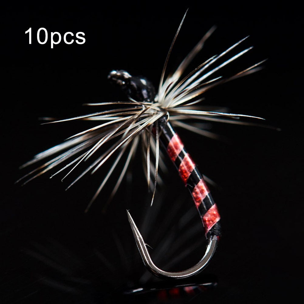 BTOER 10pcs Chironomid Imitation Bait Dry Fly Fishing Lures With ...
