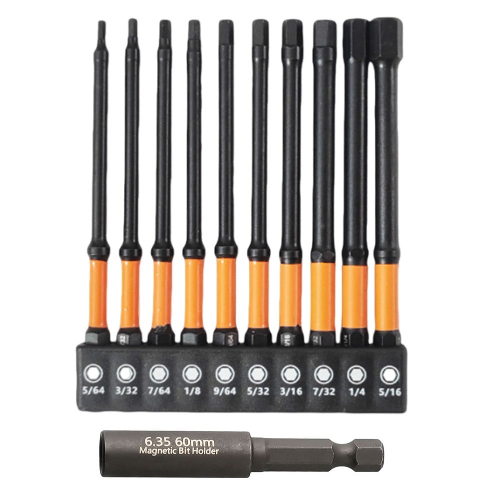 BTOER 10pcs for Impact Hex Wrench Screwdriver Bit set SAE 1/4inch with ...