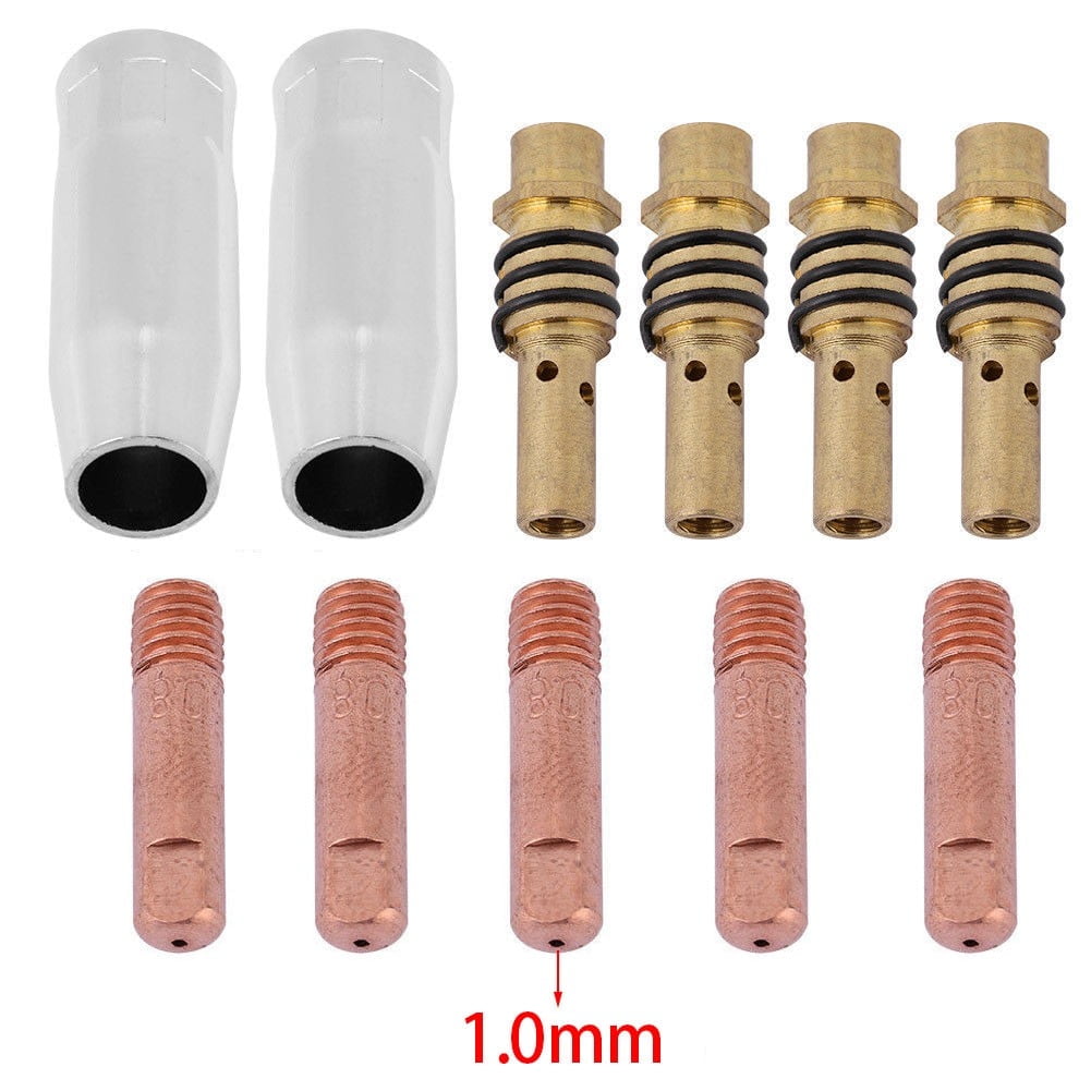 BTOER 11PCS 15AK Welding Torch Consumable 0.8/0.9/1.0/1.2mm MIG Torch Gas Nozzle Tip Holder Gas ...