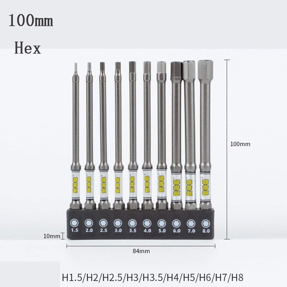 BTOER 11pcs 1/4 Screwdriver Bit Sets Magnetic Cross Hexagonal Torx Head ...