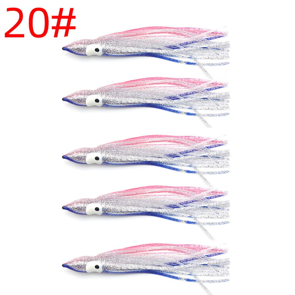 BTOER 120mm Luminous Octopus Lure Squid Rubber Fishing Trout Swing Lure ...