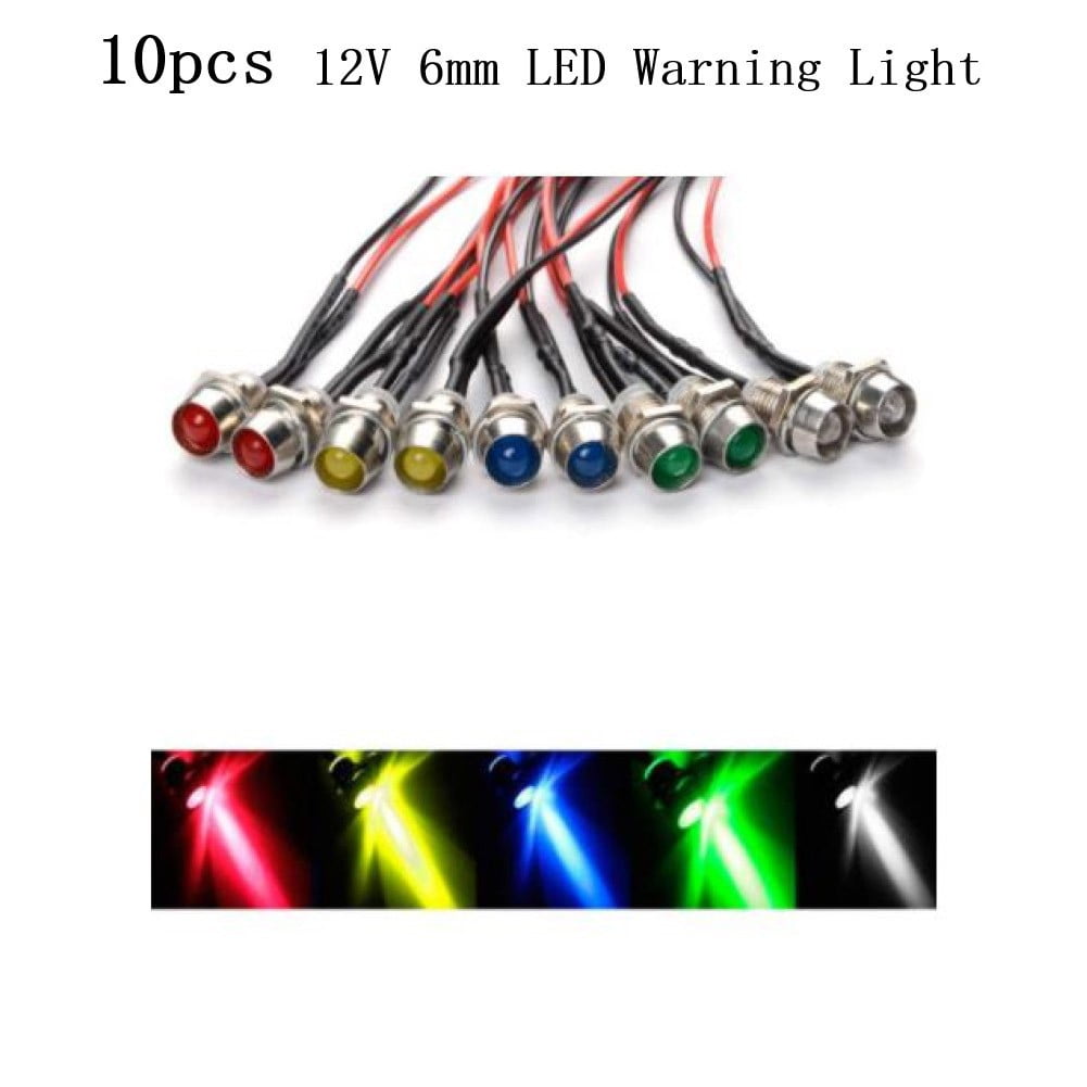 BTOER 12V 8mm LED Indicator Light Car Boat Dash Dashboard Panel Warn ...