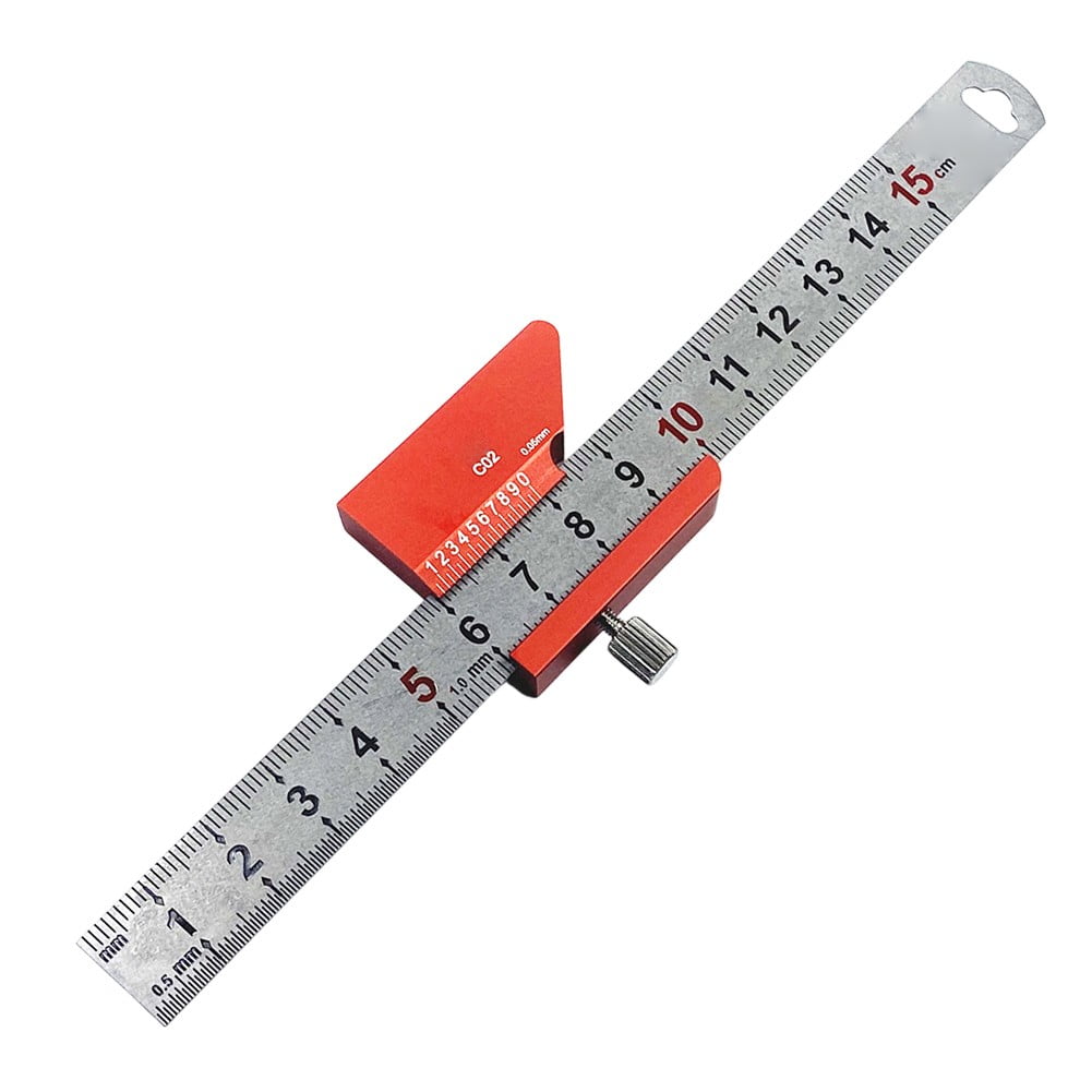 BTOER 150mm 45/90 degree steel ruler positioning slide stop woodworking ...