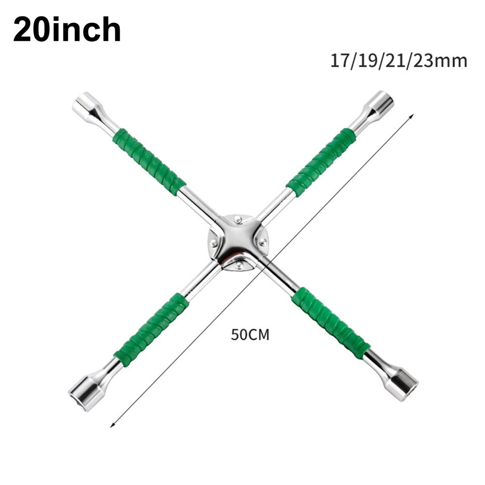 BTOER 18/20inch Four Way Lug Cross Wrench Car Wheel Lug Nut Heavy Duty ...