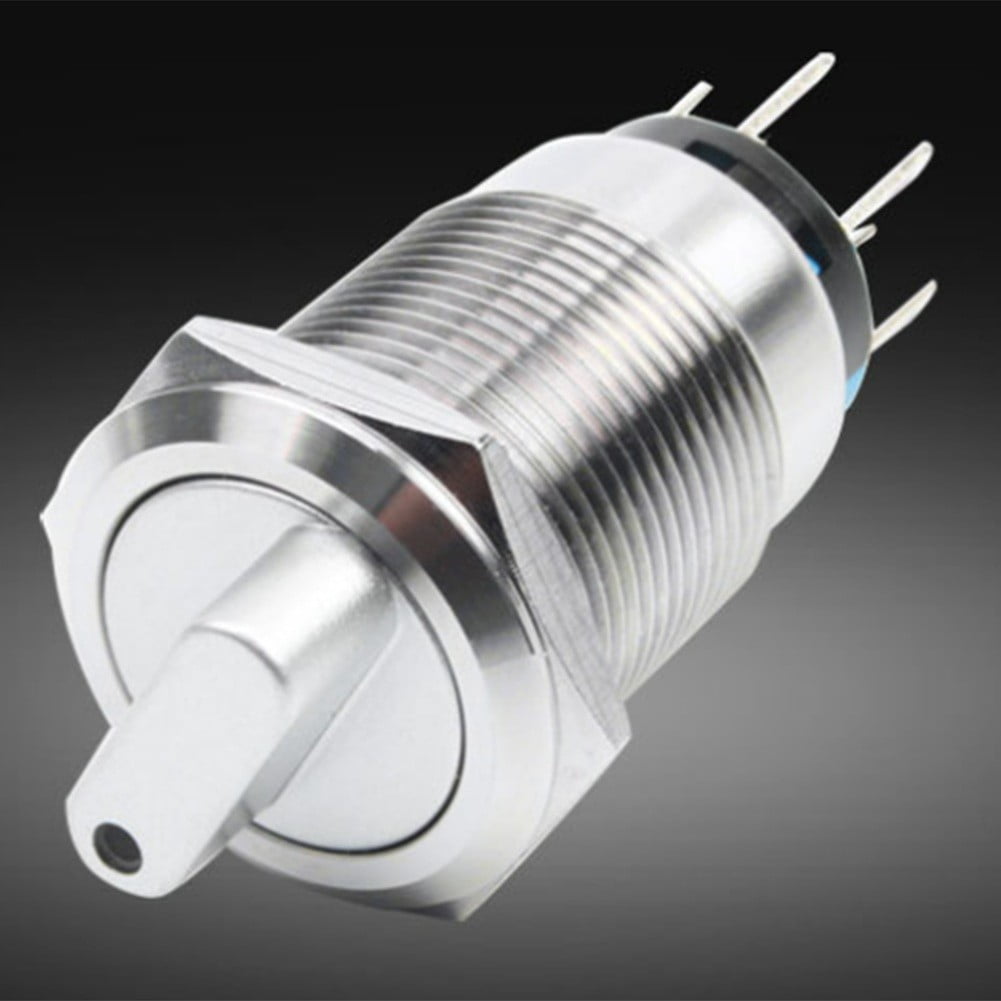 BTOER 19mm Momentary Rotary Switch 3Positions 2NO2NC 12-24V ON-Off ...