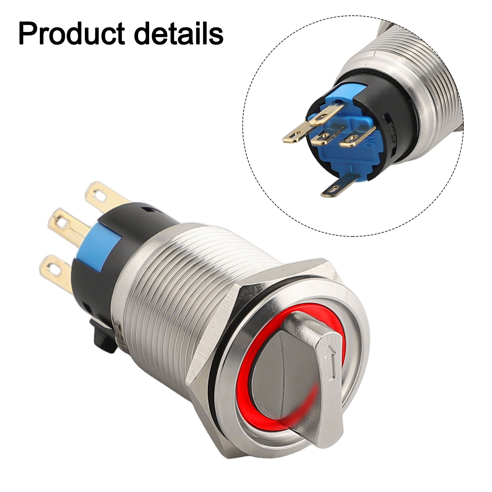 BTOER 19mm Rotary Switch Latching 2Positions 1NO1NC 12-24V Push Button Switch - Walmart.com