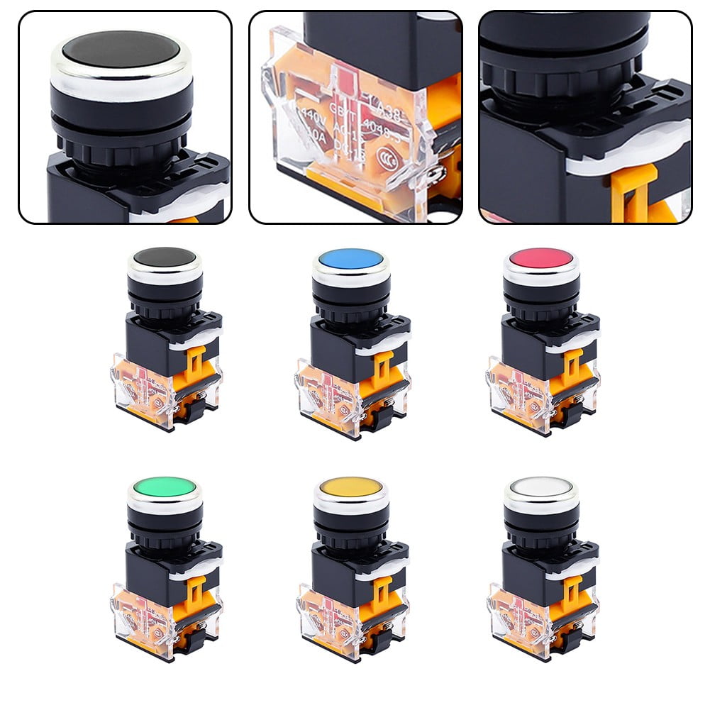 BTOER 1PC 22mm Momentary Push Button Switch Push Type LA38-11 1NO 1NC Switch - Walmart.com