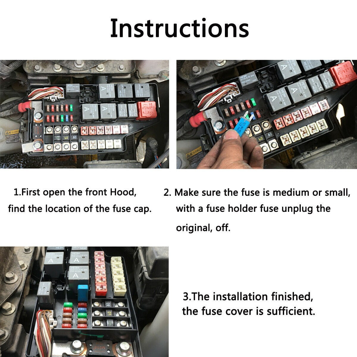 BTOER 1PCS Circuit Breaker Blade Fuse 12V 24V Resettable 5-30A Marine ...