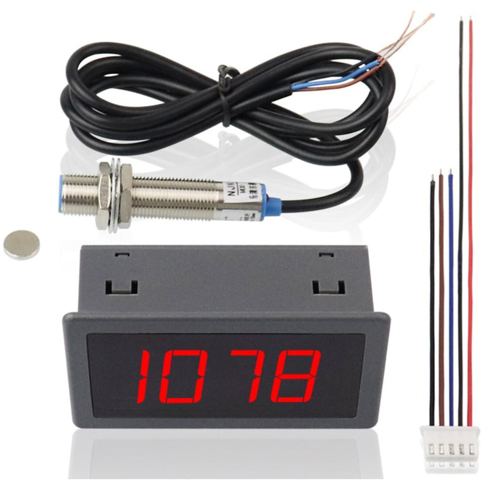 BTOER 1pc 4 Digit Motor Speedometer LED Digital Tachometer Accurate RPM ...