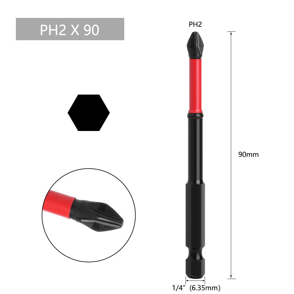 BTOER 1pc 50-90mm Magnetic Non-Slip Batch Head PH2 Cross Screwdriver ...