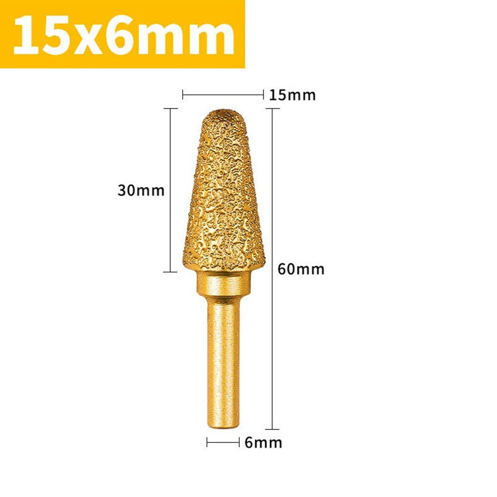 BTOER 1pc 6mm Shank Emery Burr Grinding Head Rotary File For Stone Cast ...
