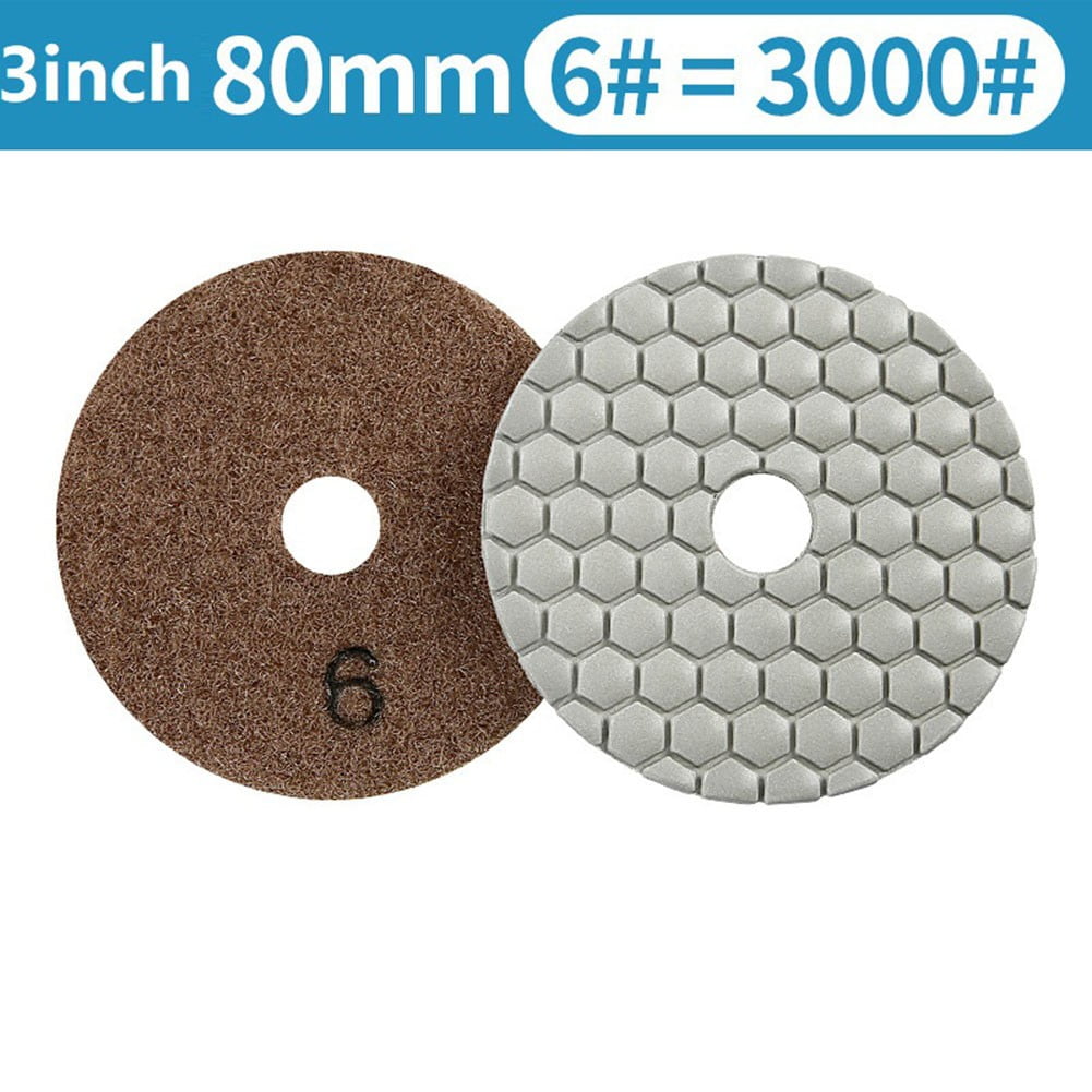 BTOER 1pc Diamond Dry Polishing Pad 3 Inch Type For Granite Marble ...
