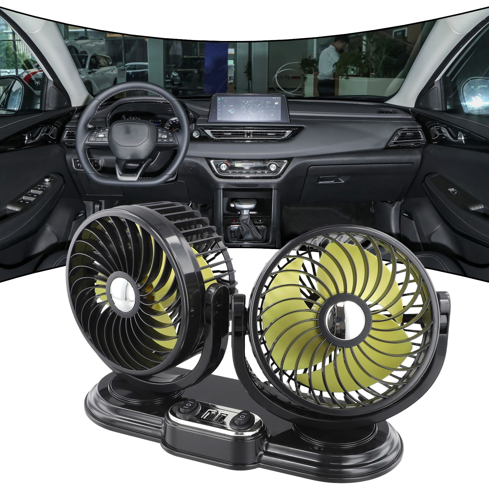 BTOER 1pc For 360 degree Rotation 2Speed Cooling Cooler USB 5V 12V 24V ...