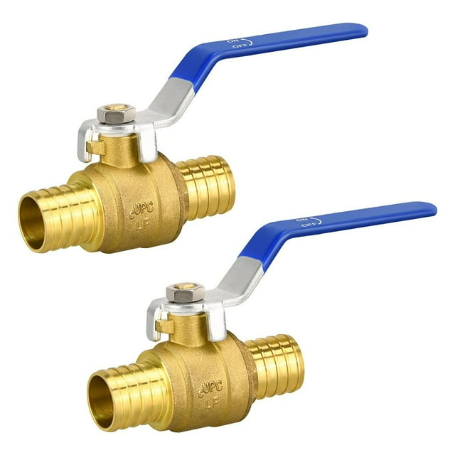 BTOER 2 pcs Pex Full Port Shut Off Ball Valve, Quarter Turn of Brass ...