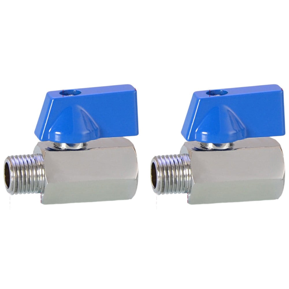 BTOER 2 pieces mini ball valves, brass ball valve, shut-off switch with ...
