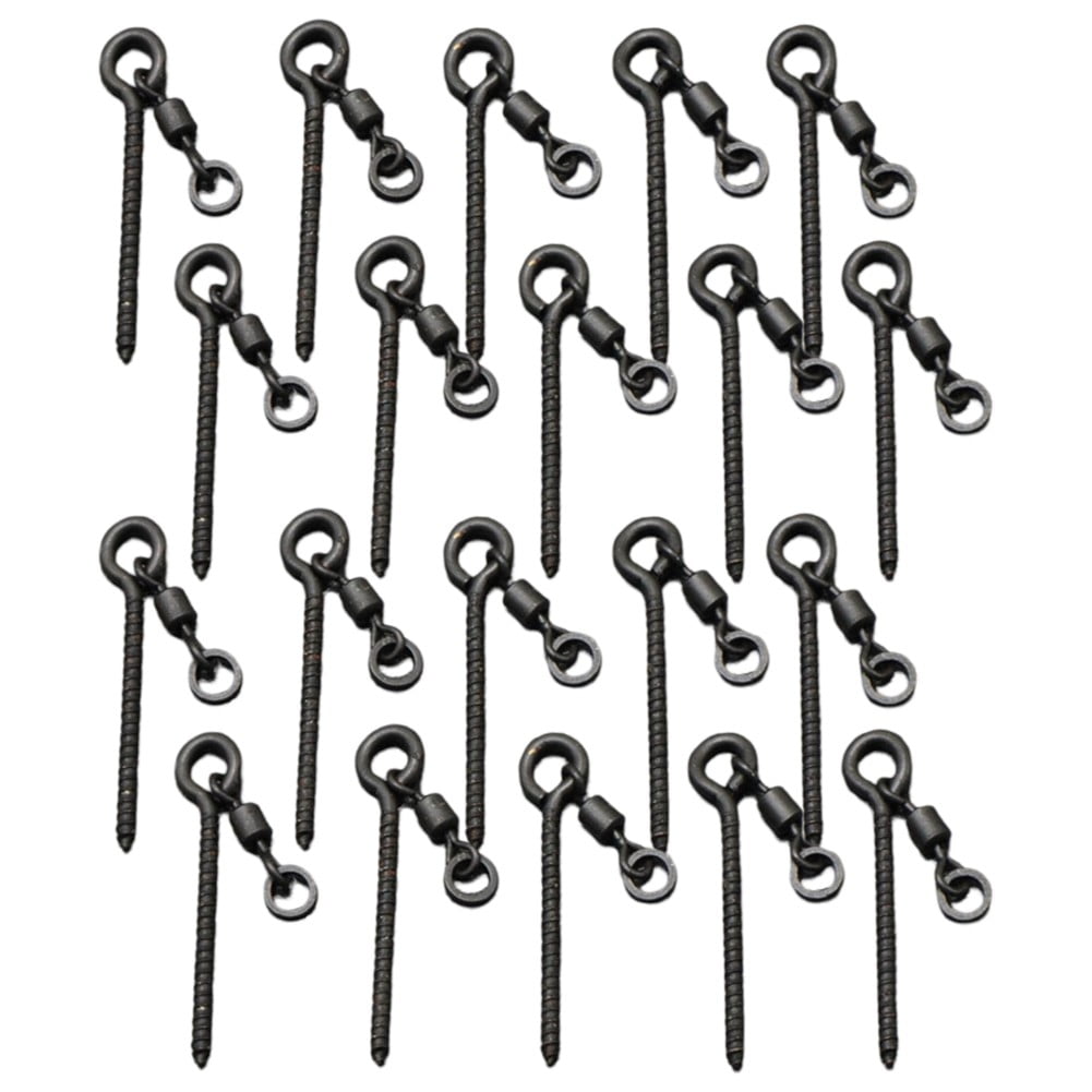 BTOER 20pcs Carp Fishing Screws with D-Rig Swivel Ring for Piercing and ...