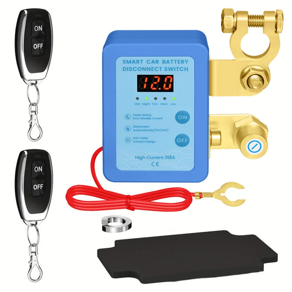 BTOER 240A 12V Remote Battery Disconnect Switch Led Automatic Power ...