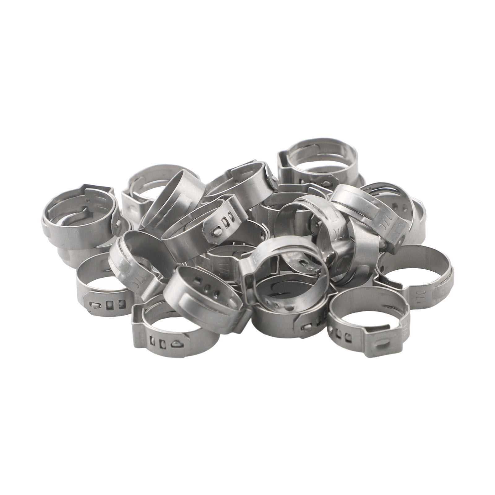 BTOER 25pcs Stainless Steel Hose Clamps Single Ear Stepless for Sealing ...