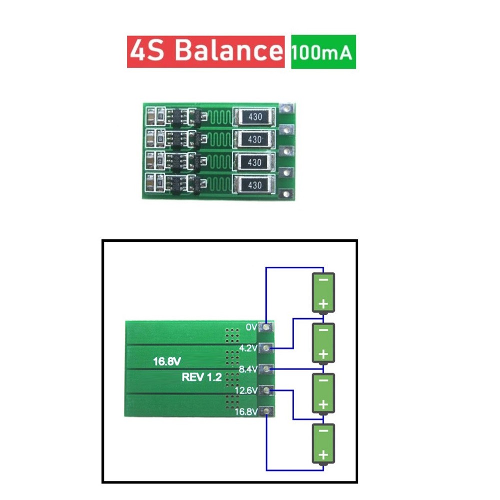 BTOER 2S 3S 4S 100MA Lithium Battery Balance Board Li-ion Battery ...