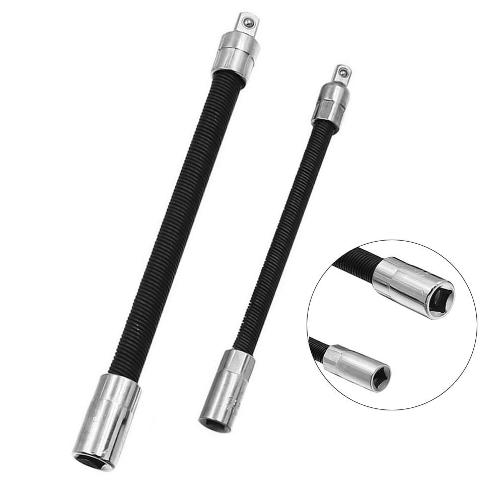 BTOER 2pcs 1/4 3/8 Drive Flexible Socket Extension Rod Adapter Socket ...