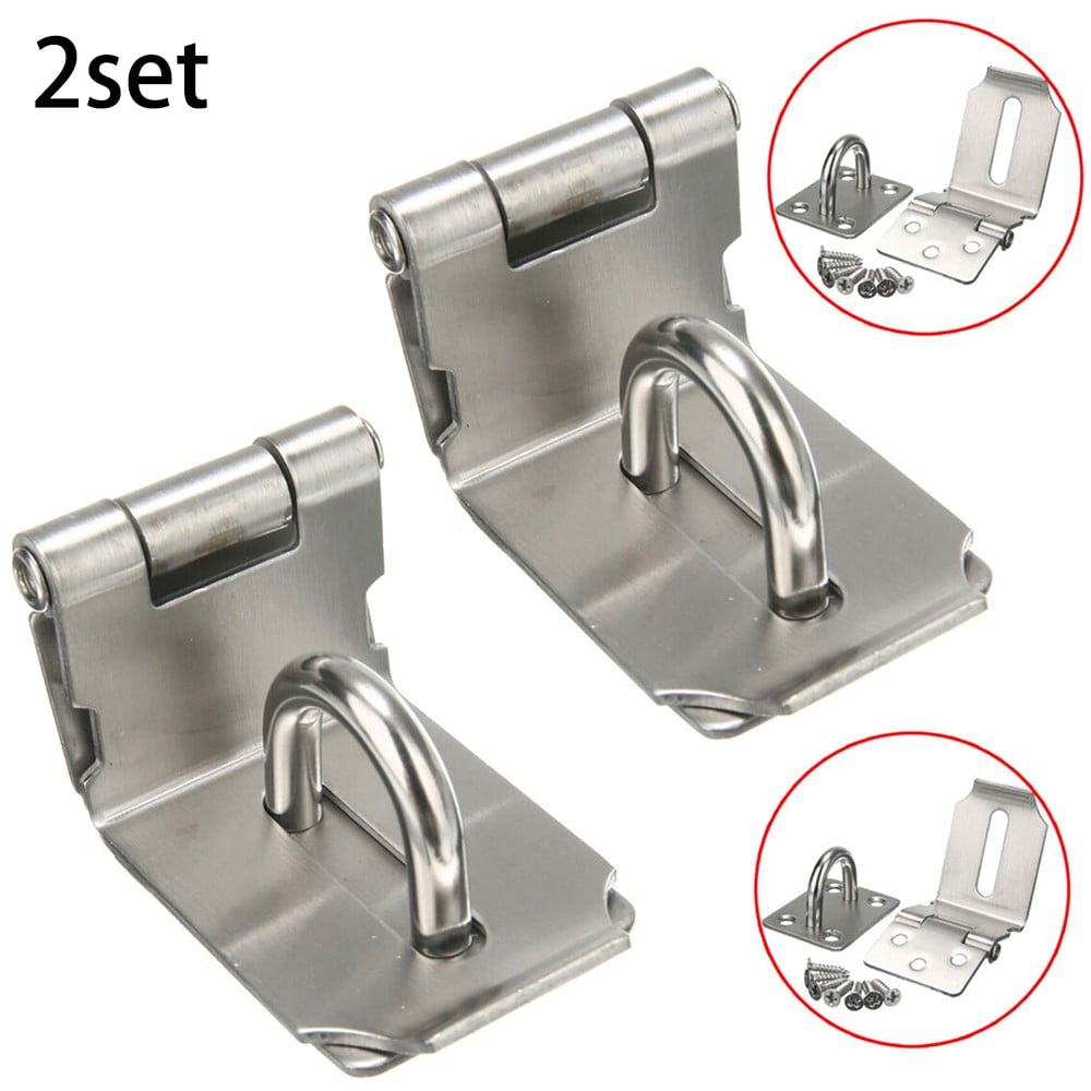 BTOER 2pcs 90 Degrees Stainless Steel Hasp And Staple Gate Door Shed ...