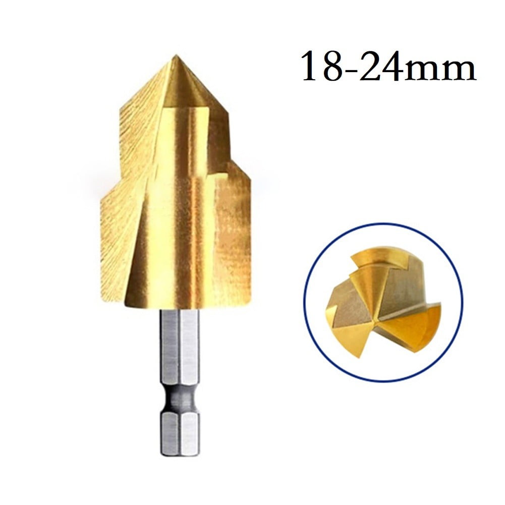 BTOER 3 flutes Countersink Drill Bit 1/4 Hex Shank Center Puncher Water ...