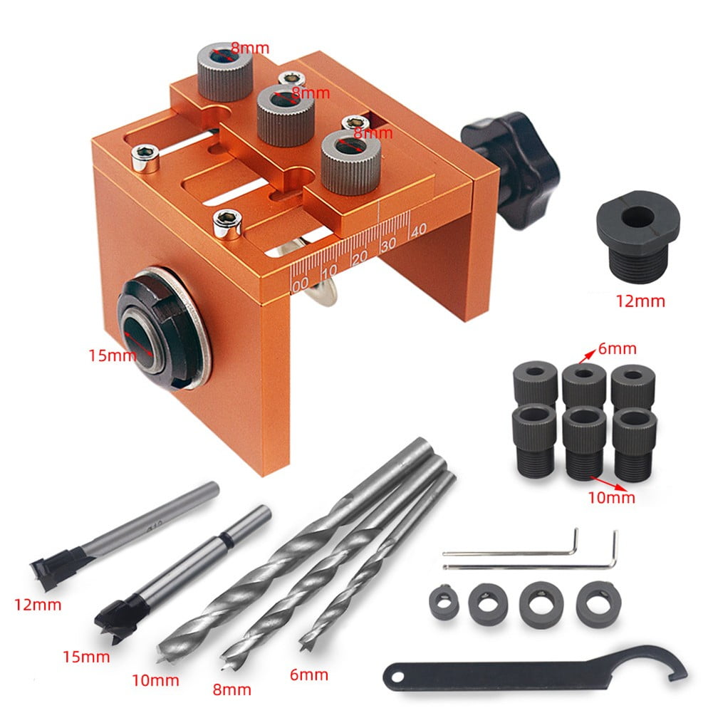BTOER 3-in-1 Adjustable Pocket Hole Jig Kit with 681015mm Drill Bits ...