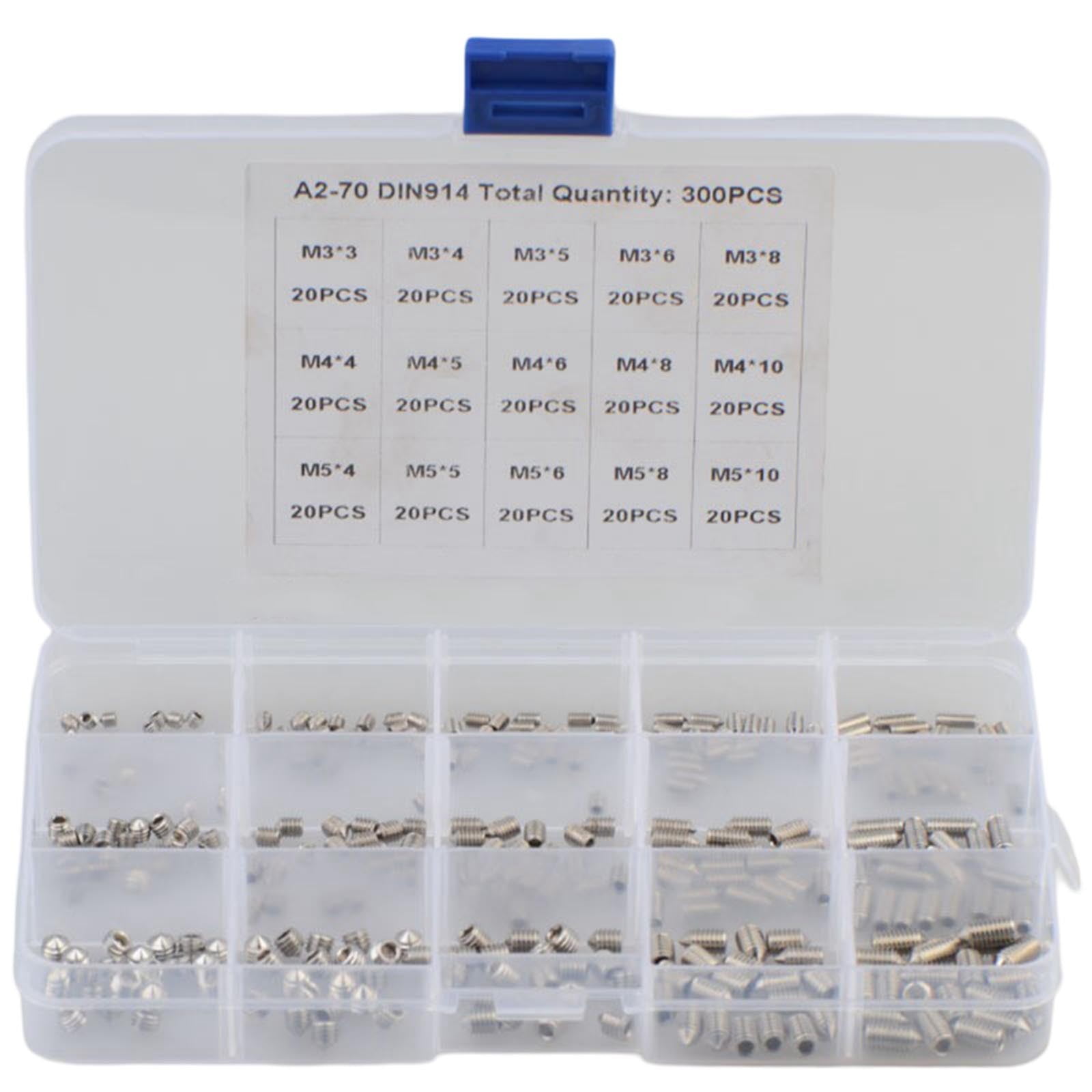 BTOER 300 Hex Hexagon Socket Set Screw Cone Point Grub Screw Tapered ...