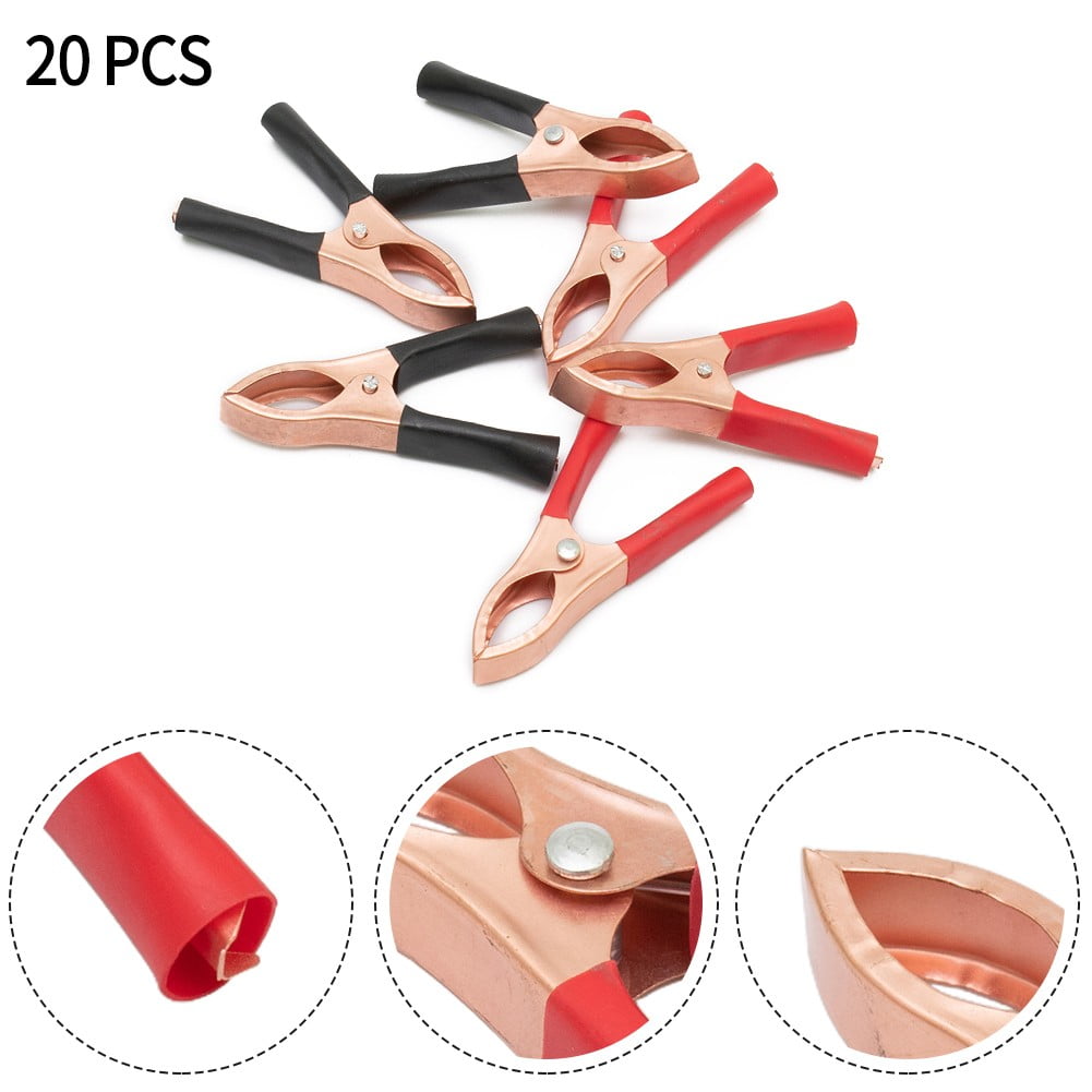 BTOER 30A Car for Alligator Clips Battery Clamps Crocodile Clip ...