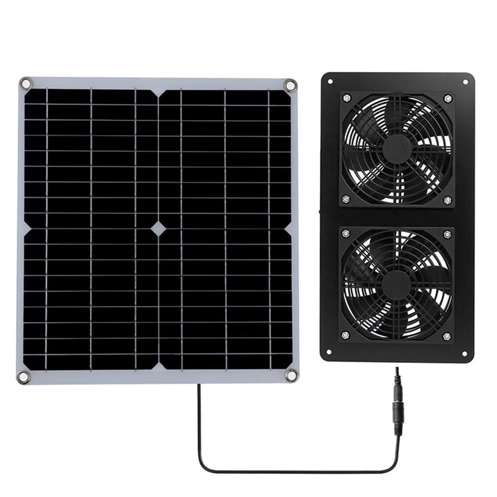BTOER 30W Solar Panel Outdoor Solar Exhaust Fan Dog Chicken Coop RV ...