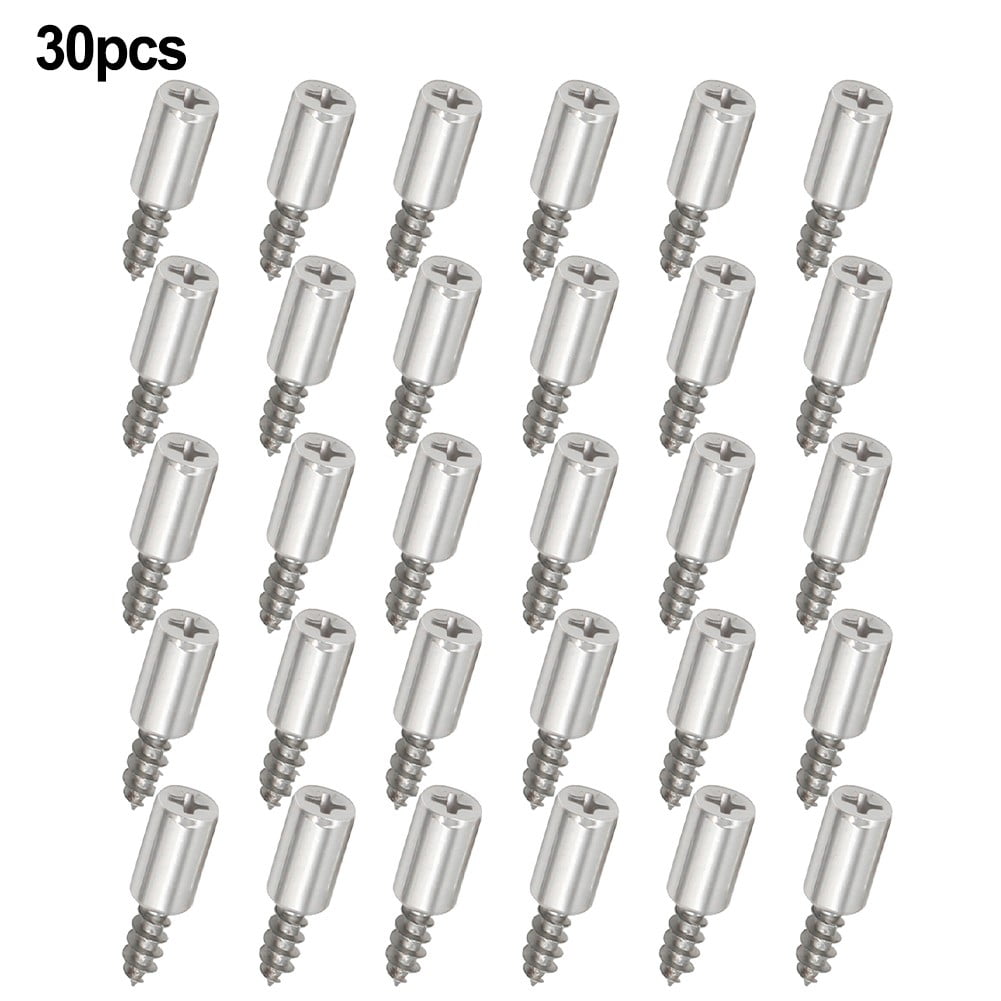 BTOER 30pc Self-tapping Screws Cabinet Bracket Laminate Support Glass ...