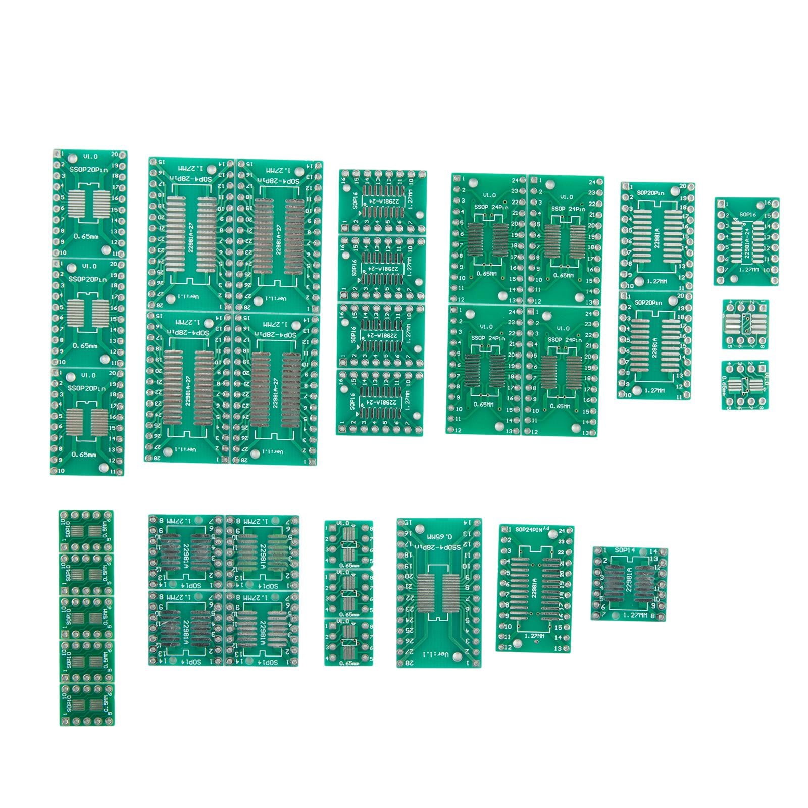 BTOER 35Pcs PCB Board Kit For SMD Turn to DIP for SOP MSOP SSOP TSSOP ...