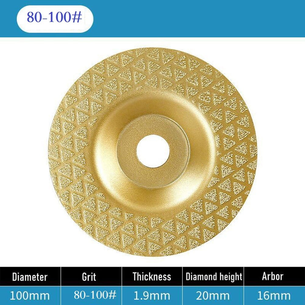 BTOER 4 Inch 100mm Vacuum Brazed Diamond Cup Wheel Diamond Grinding ...