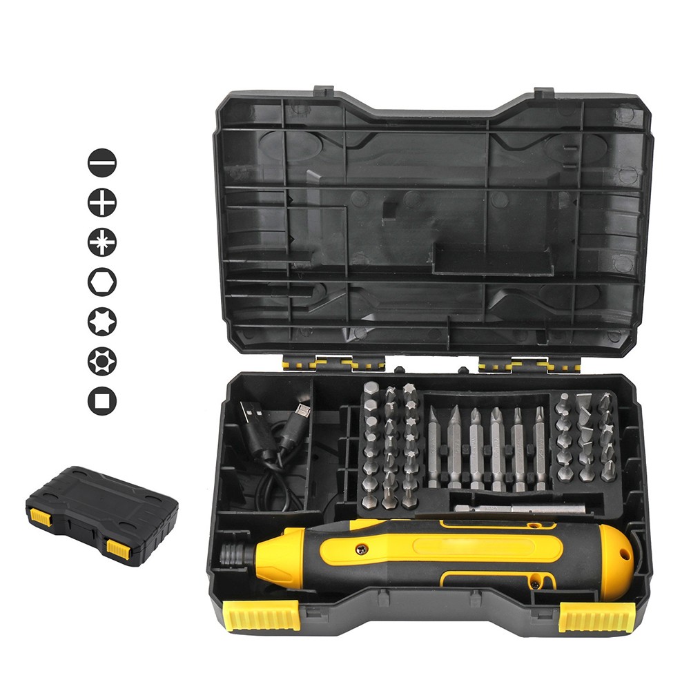 BTOER 4V Electric Screwdriver Bit Kit Lithium Battery USB Rechargeable ...