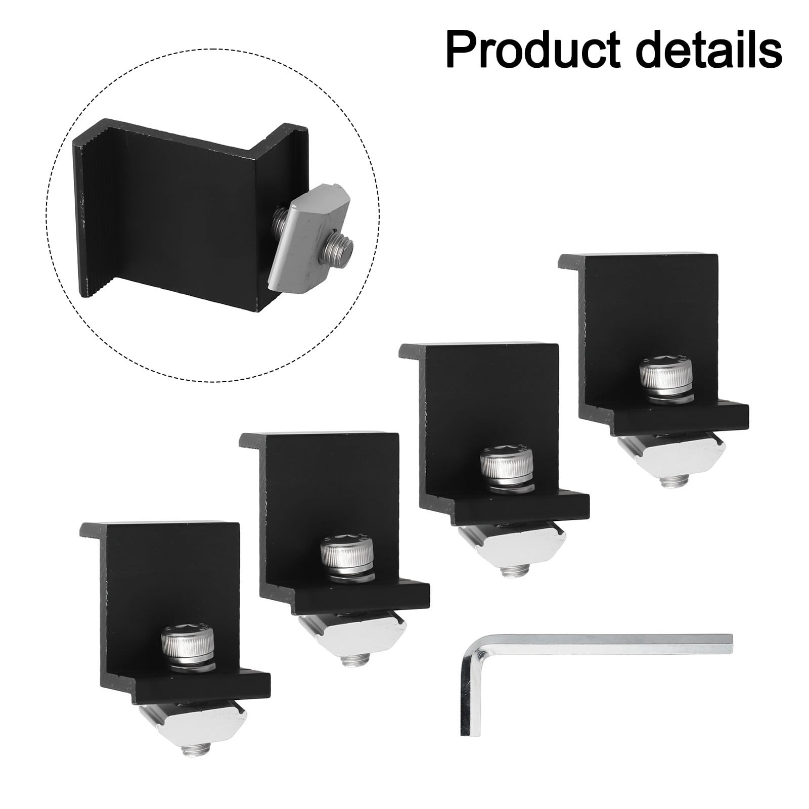 BTOER 4pc Solar Panel Clamp 35mm, Aluminum Solar Roof Mount for Solar Panels with Nuts - Walmart.com