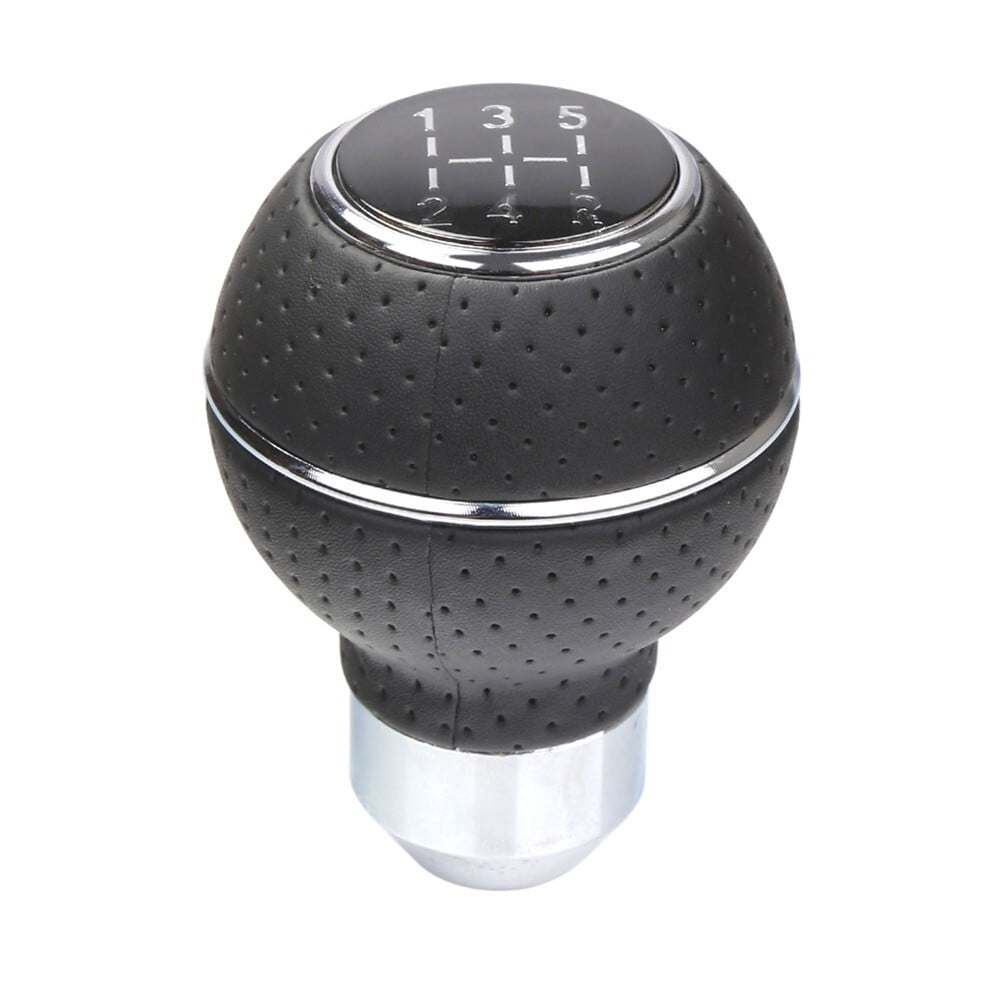 BTOER 5 Speed Shift Knob Gear Leather Shifter Fit Most Manual Cars ...