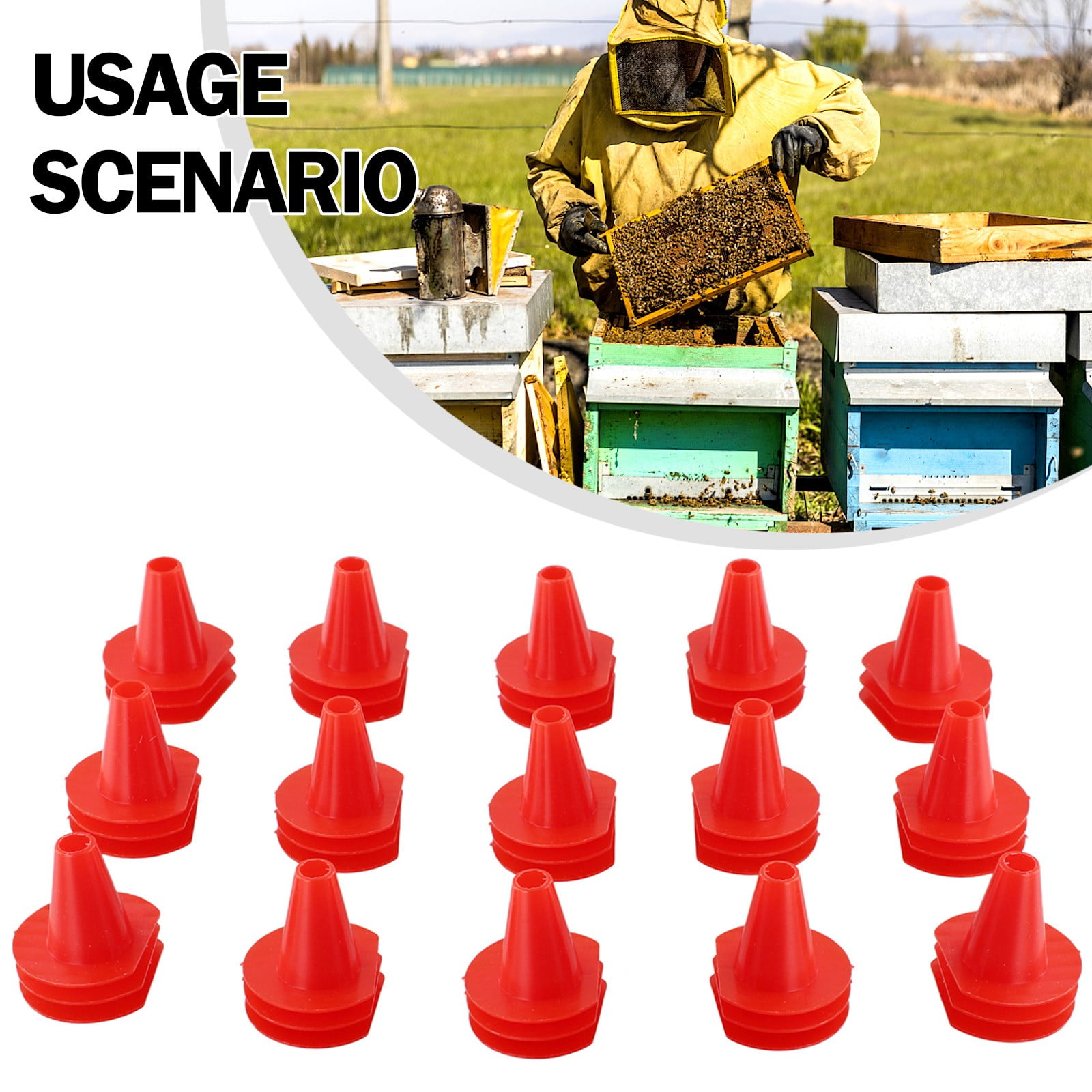 BTOER 50Pcs Tool Cone Bee Plastic Escape Device Beehive for Nest Door ...