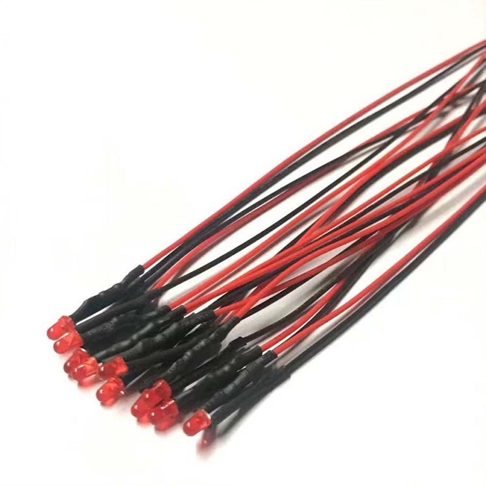 BTOER 50pcs 12V LED Lights with Wires Multicolored Emitting Diodes Pre ...