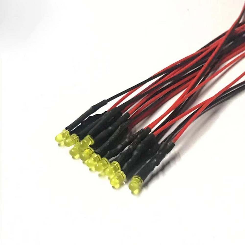 BTOER 50pcs 12V LED Lights with Wires Multicolored Emitting Diodes Pre ...