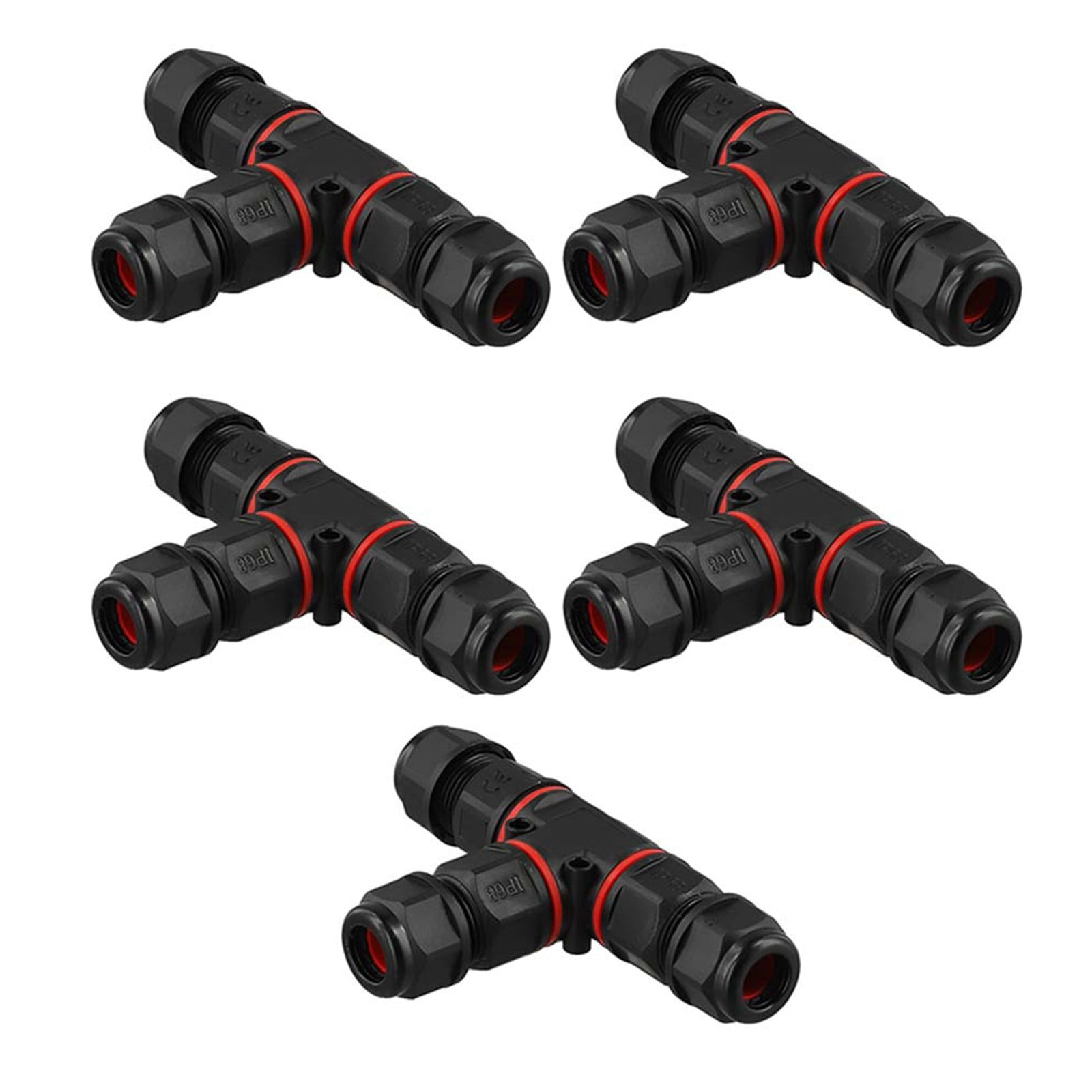 BTOER 5Pcs Cable Connectors Waterproof IP68 3-Pin Cable Connector T ...