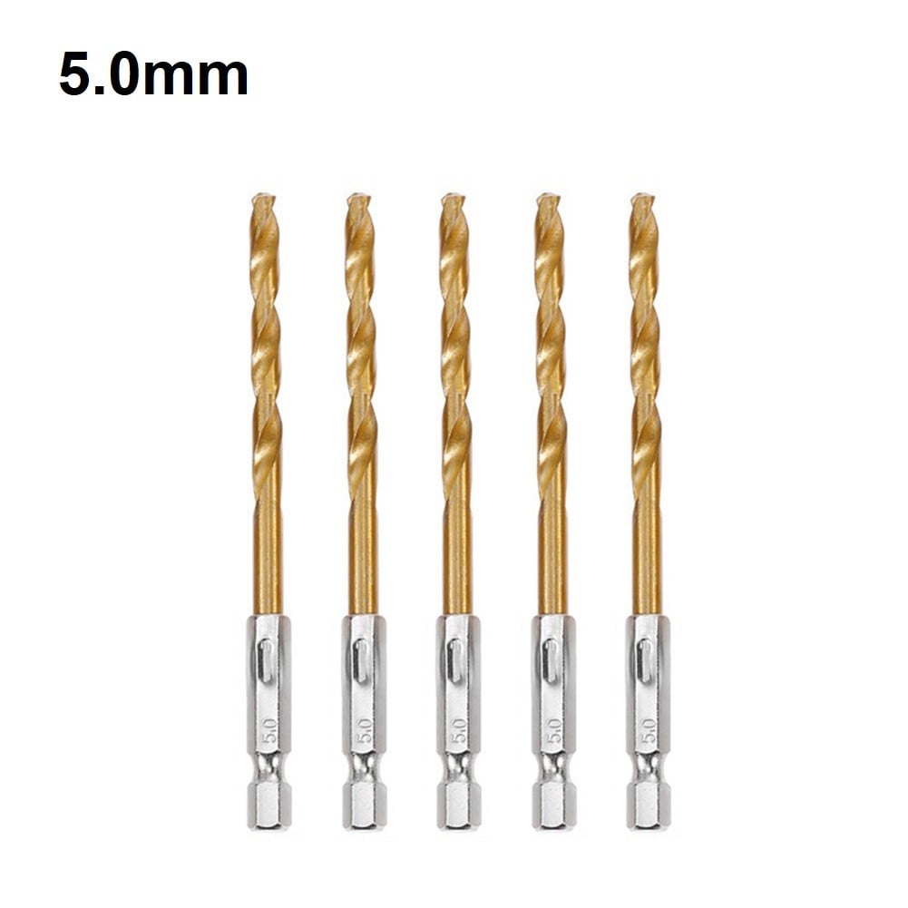 BTOER 5pcs HSS Drill Bit Set High Speed Steel /4 Hex Shank .5-6.5mm ...