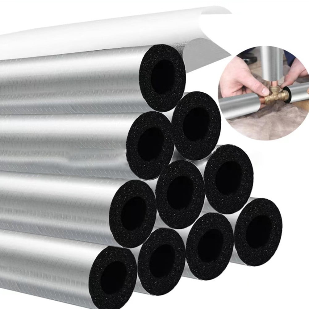 BTOER 6/10pcs Pipe Insulation Foam Tube Adhesive Insulation Foam Wrap ...