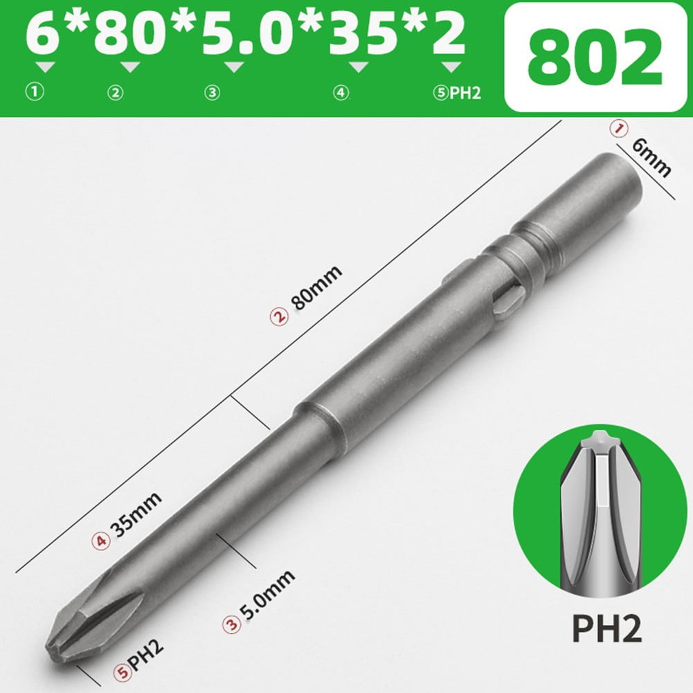 BTOER 60-200mm PH0 PH1 PH2 802 Electric Cross Screwdriver Bit Magnetic ...