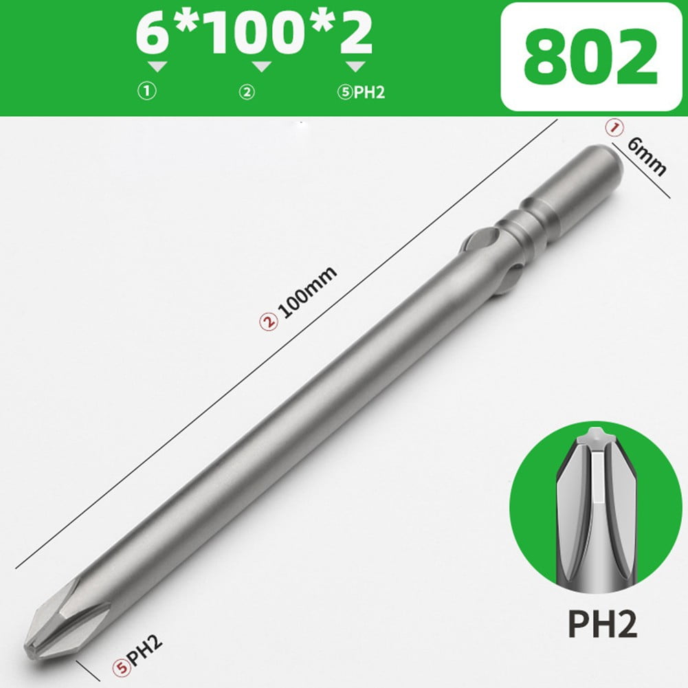 BTOER 60-200mm PH0 PH1 PH2 802 Electric Cross Screwdriver Bit Magnetic ImpactDriver - Walmart.com