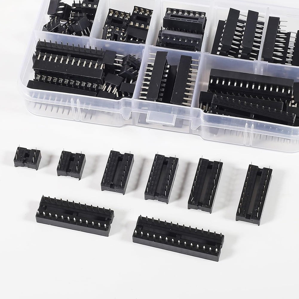 BTOER 66PCS 2.54 mm Pitch DIP IC Sockets Adaptor Assortment Kit for ...