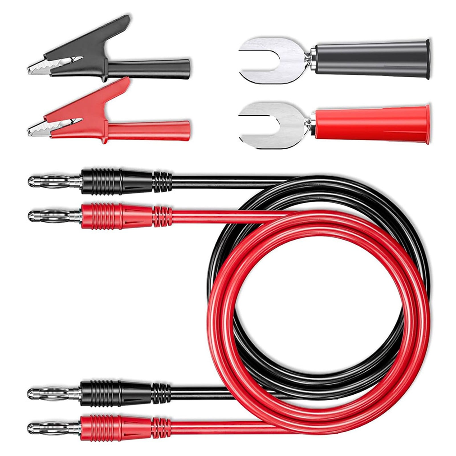 BTOER 6PCS 4mm Banana Connector Test Leads with Crocodile Clips for ...