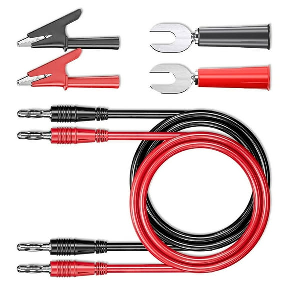 BTOER 6PCS 4mm Banana Connector Test Leads with Crocodile Clips for ...