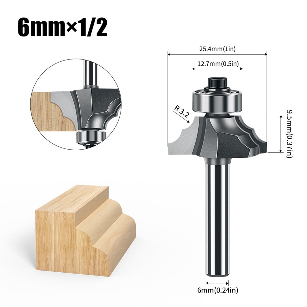 BTOER 6mm 12mm Shank Router Bits Edge Moulding Bit Carbide Door ...