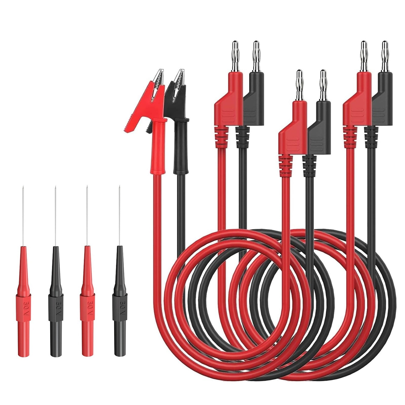 BTOER 8PC Multimeter Test Leads Set with Crocodile clip Test Probe for ...